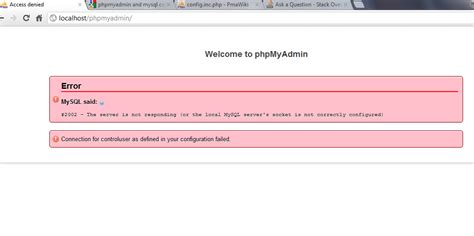 Php Configuring Phpmyadmin And Mysql Stack Overflow