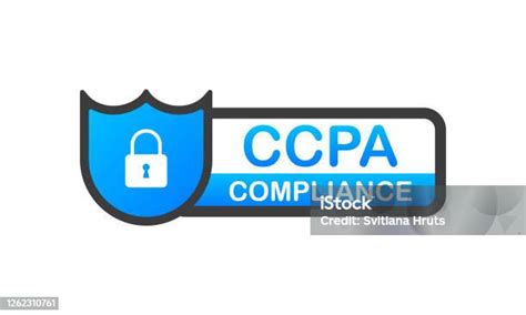 흰색 배경에 격리 된 Ccpa 준수 쉴드 스티커 아이콘 파란색 배너 벡터 개선에 대한 스톡 벡터 아트 및 기타 이미지 개선 개인정보보호 규정 금지됨 Istock