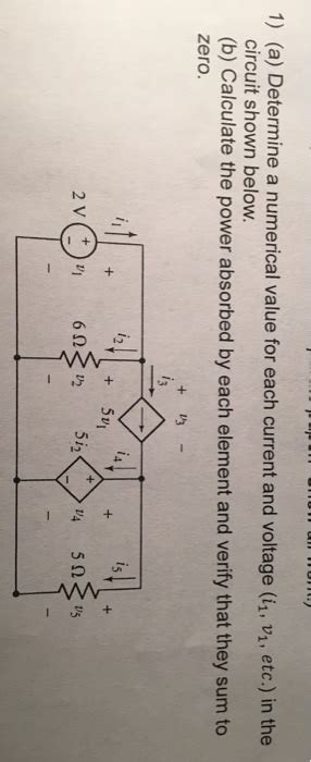 Solved 1 A Determine A Numerical Value For Each Current