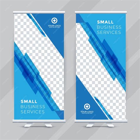 Premium Vector Blue Business Standee Vector Template