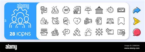 Education Shipment And Alarm Line Icons For Web App Printing App Line Icons Vector Stock