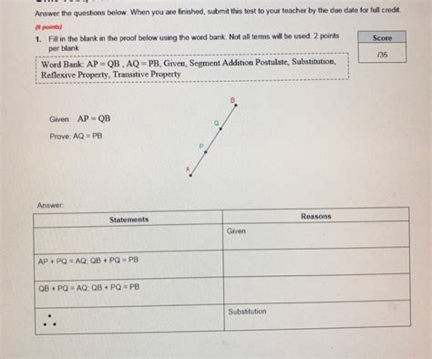 Segment Addition Postulate Proof