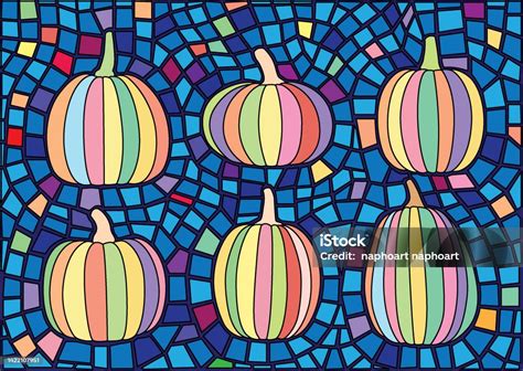 호박 과일 스테인드 글라스 모자이크 블러 디자인 및 패턴 배경 일러스트 레이 션 벡터 개념에 대한 스톡 벡터 아트 및 기타 이미지 개념 건강한 생활방식 건강한 식생활