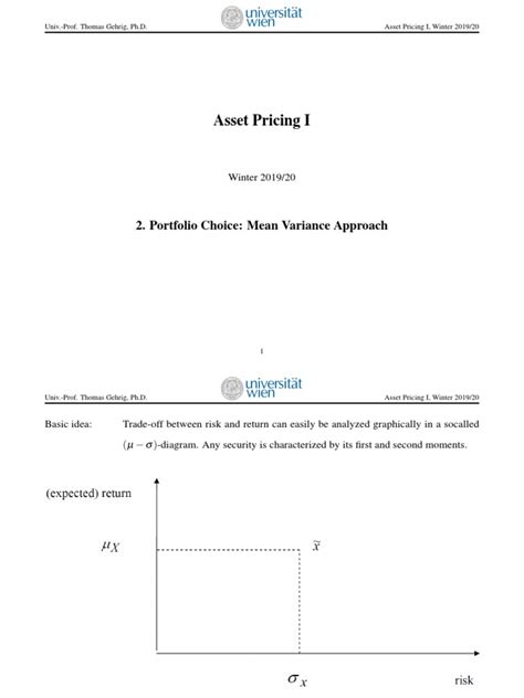 Ap I 2 Portfolio Choice Mean Variance Approach Pdf Capital Asset Pricing Model