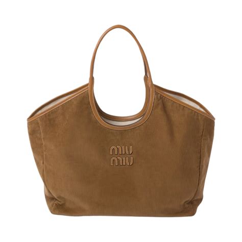 미우미우 아이비 코듀로이 백 시나몬 Miu Miu Kream