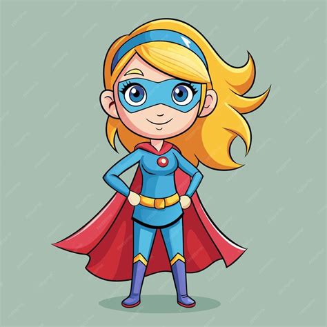 Cute Girl Superhero Cartoon Vector Illustration Premium Ai Generated