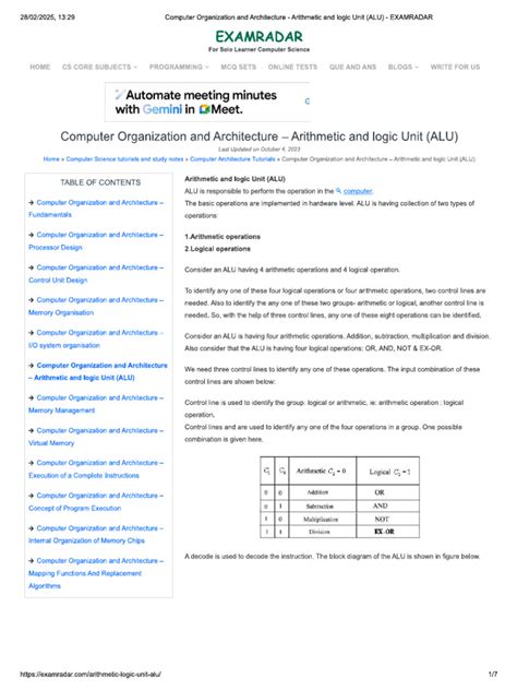 Alu Architecture Pdf