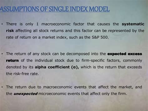 single index model