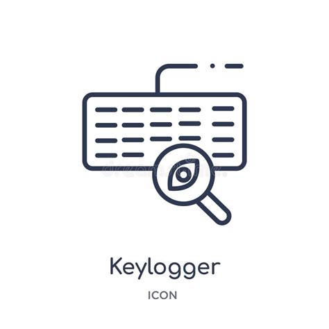 Linear Keylogger Icon From Cyber Outline Collection Thin Line Keylogger Vector Isolated On