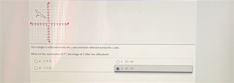 Solved The Triangle Is Reflected Across The Y Axis And Then Reflected Across The X Axis What