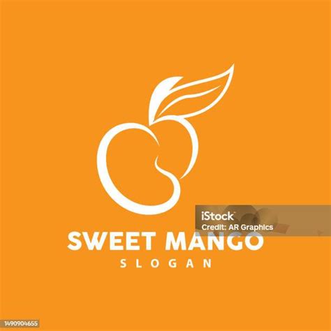 망고 로고 신선한 과일 벡터 추상적인 선 스타일 디자인 아이콘 템플릿 일러스트레이션 건강한 식생활에 대한 스톡 벡터 아트 및 기타 이미지 건강한 식생활 과일 귀여운