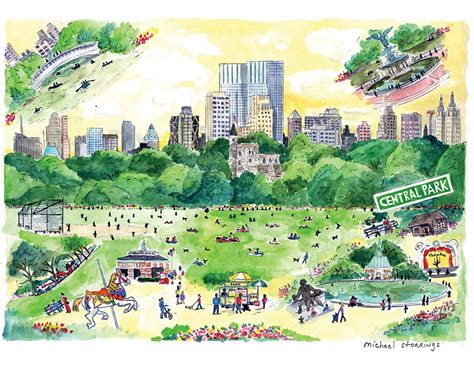 Central Park Spring Original Art Michael Storrings