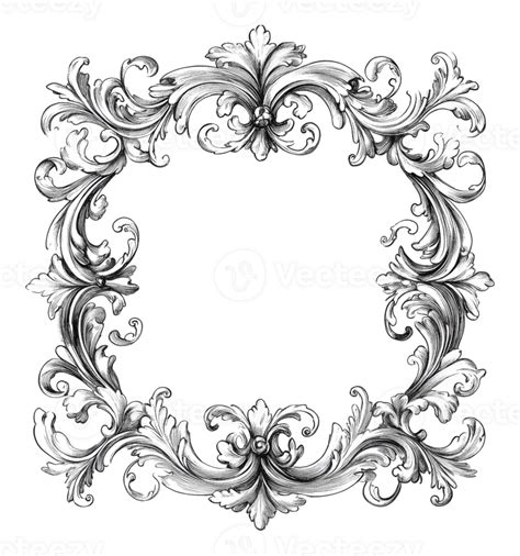 Intricate Floral Decorative Border 52658065 Png