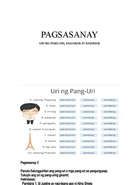 Pagsasanay Pang Uri Pdf