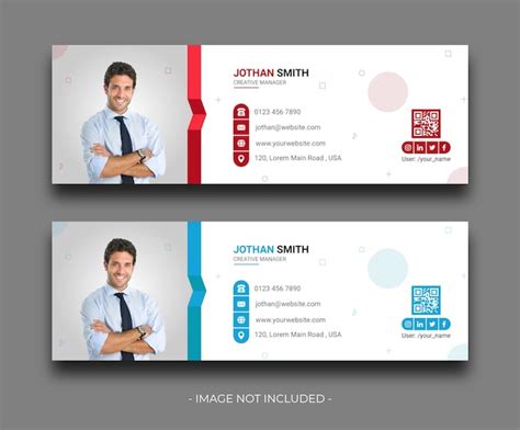 Шаблон подписи электронного письма или нижний колонтитул электронного письма и обложка в