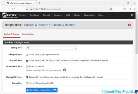 Backup Export And Restore Pfsense 2 6 Configuration Firewall Tutorials Informatiweb Pro
