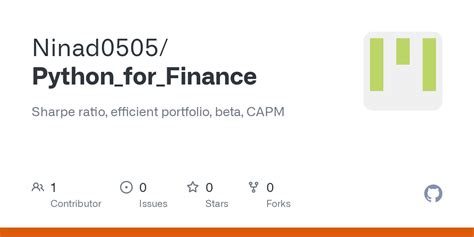 GitHub Ninad Python For Finance Sharpe Ratio Efficient Portfolio Beta CAPM