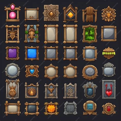 Premium Photo Texture Frame Medieval Ai Generated Border Design Element Old Game Texture Frame