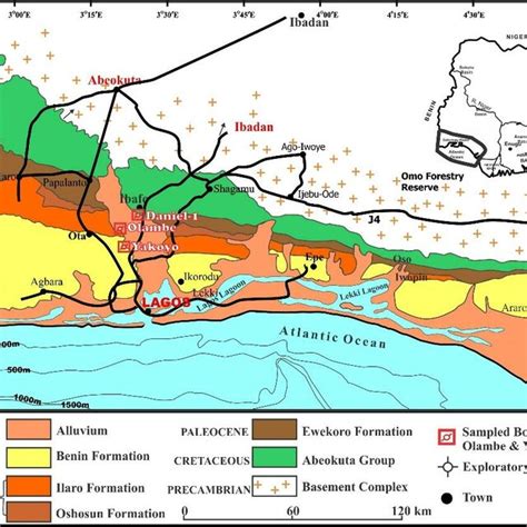Geological Map Of Dahomey Basin Southwestern Nigeria Showing The Download Scientific Diagram