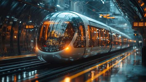 Advanced Autonomous Mobility Solution Showcased In Modern Urban Transit Hub With Innovative