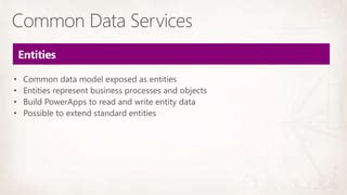 PowerApps With Common Data Services PPT