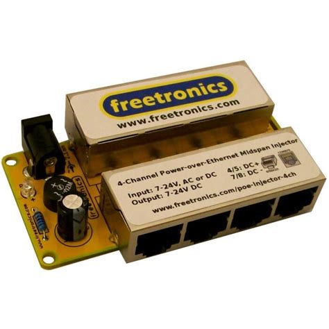 Freetronics Channel Power Over Ethernet Midspan Injector Buy In Australia CE Core