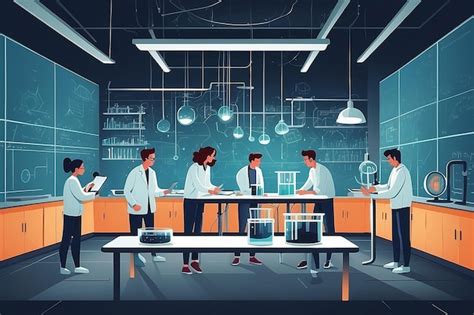 Premium AI Image Illustrate A Physics Lab With Babes Experimenting On The Principles Of