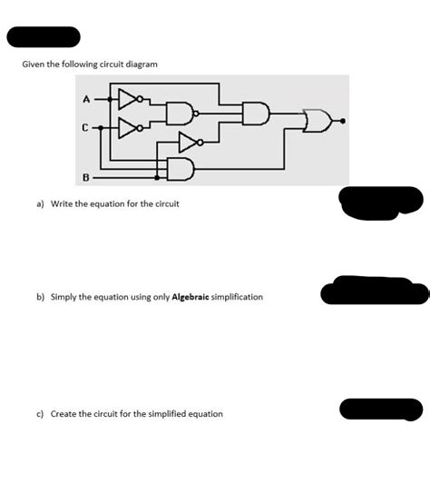 Solved Given The Following Circuit Diagram A Write The Chegg