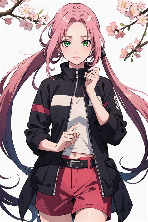 Сакура Харуно с длинными волосами Персонажи аниме Костюмы персонажей Рисунки