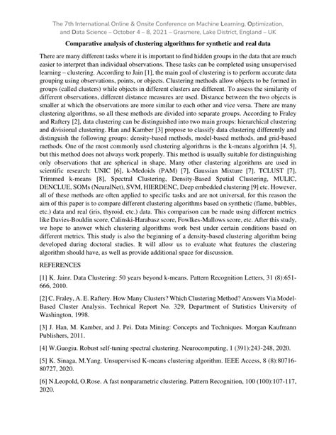 pdf comparative analysis of clustering algorithms for synthetic and