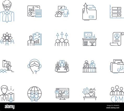 Unity Partnership Line Icons Collection Collaboration Synergy Alliance Cooperation