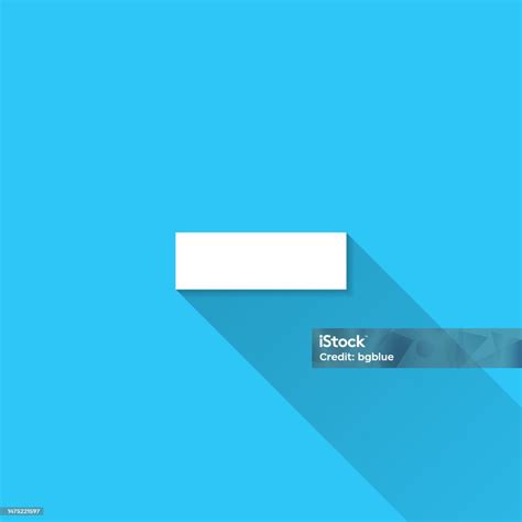 빼기 기호 파란색 배경에 아이콘 긴 그림자가 있는 평면 디자인 3차원 형태에 대한 스톡 벡터 아트 및 기타 이미지 3차원 형태 감소 개념 Istock