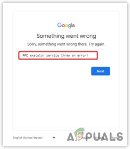 Fix RPC Executor Service Threw An Error When Signing Into Google Account