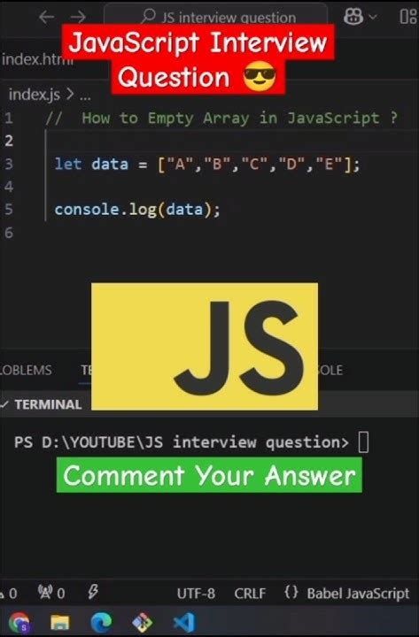 How To Empty An Array In Javascript Javascript Interview Question