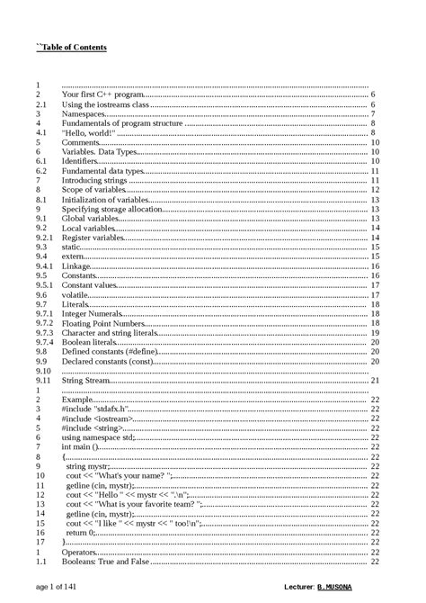 C Notes Explaining And Guiding Programmers Docsity