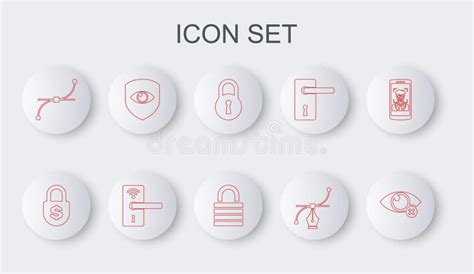 Set Line Invisible Or Hide Money Lock Lock Bezier Curve Shield And Eye Digital Door With