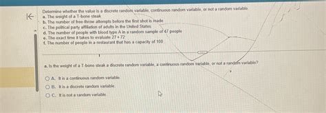 Solved Determine Whether The Value Is A Discrete Random
