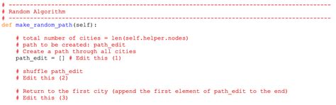 Solved Python Tsp Problem Complete The Random Algorithm Chegg