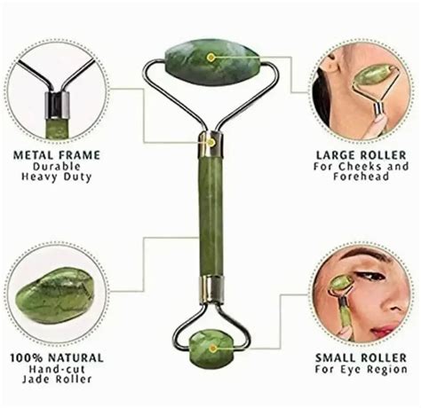 Green Brassmetal Jade Roller Facial Massager For Professional At Rs