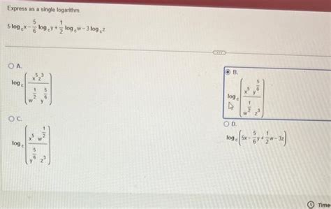 solved express as a single logarithm