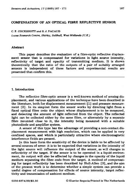Pdf Compensation Of An Optical Fibre Reflective Sensor Dokumentips