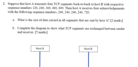 2 Suppose That Host A Transmits Four Tcp Segments