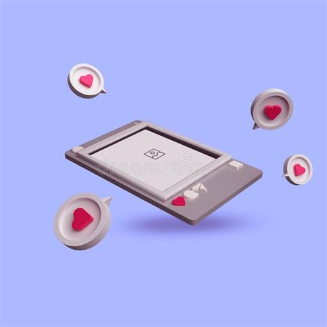 3d Mockup Interface For Social Media Instagram Stock Illustration