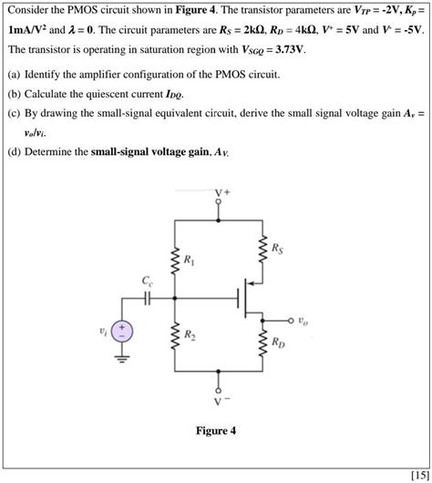 Consider The Pmos Circuit Shown In Figure 4 The Transistor Parameters