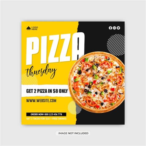 음식 소셜 미디어 프로모션 및 Instagram 배너 포스트 디자인 템플릿 프리미엄 Psd 파일