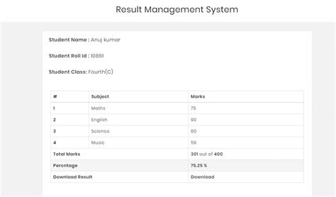 Student Result Management System In Php Student Result Management Project
