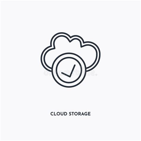 Cloud Storage Outline Icon Simple Linear Element Illustration Isolated Line Cloud Storage Icon