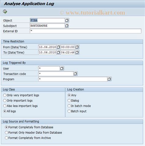 F98TMPRE SAP Tcode Application Log For Pre Notification