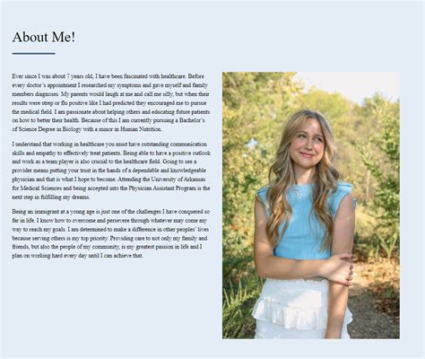 About Me Samples For Discussion Building A Professional Portfolio