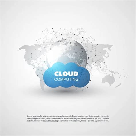 Cloud Computing Design Concept Digital Network Connections Technology Background Stock Vector